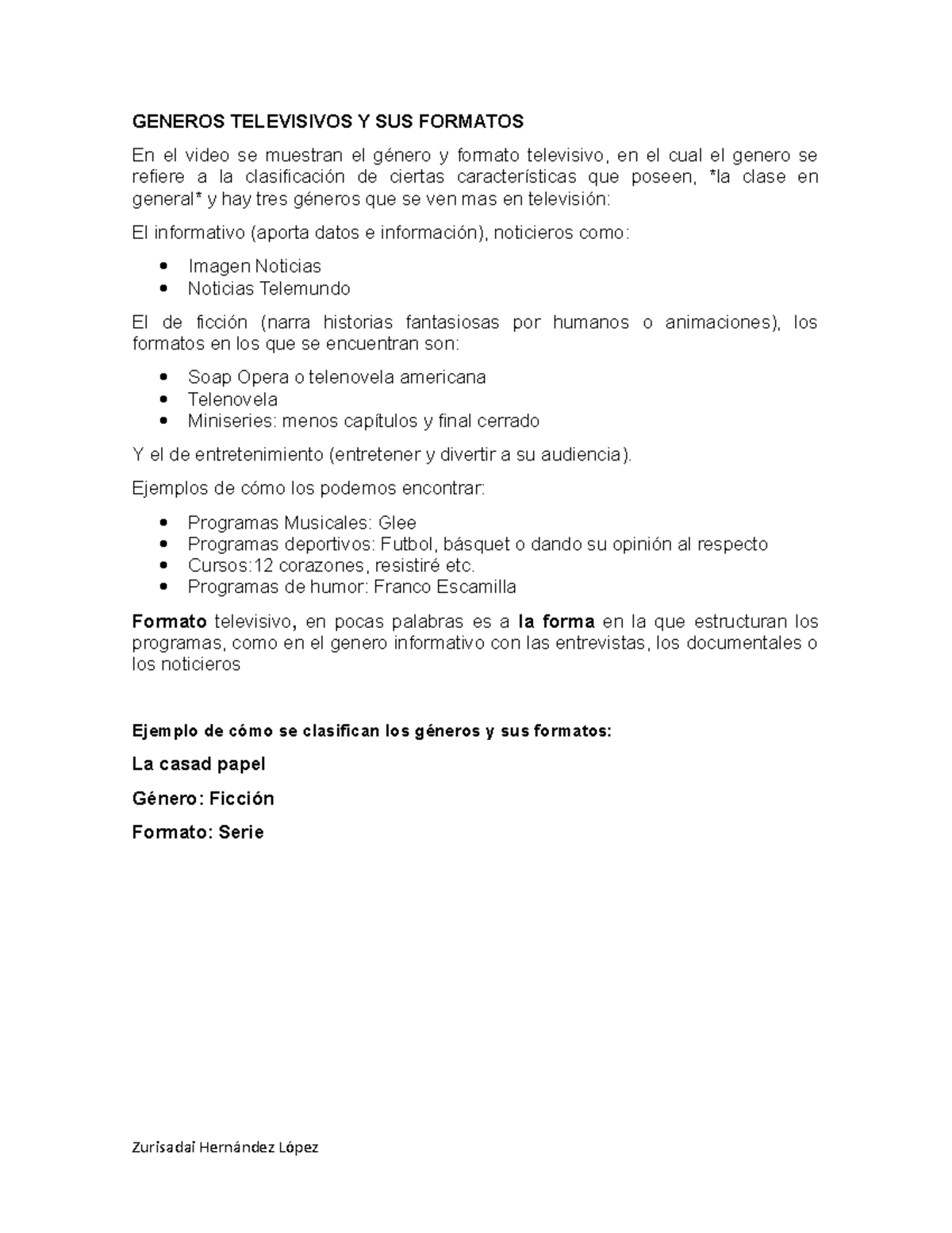 Generos Televisivos Y SUS Formatos - GENEROS TELEVISIVOS Y SUS FORMATOS ...