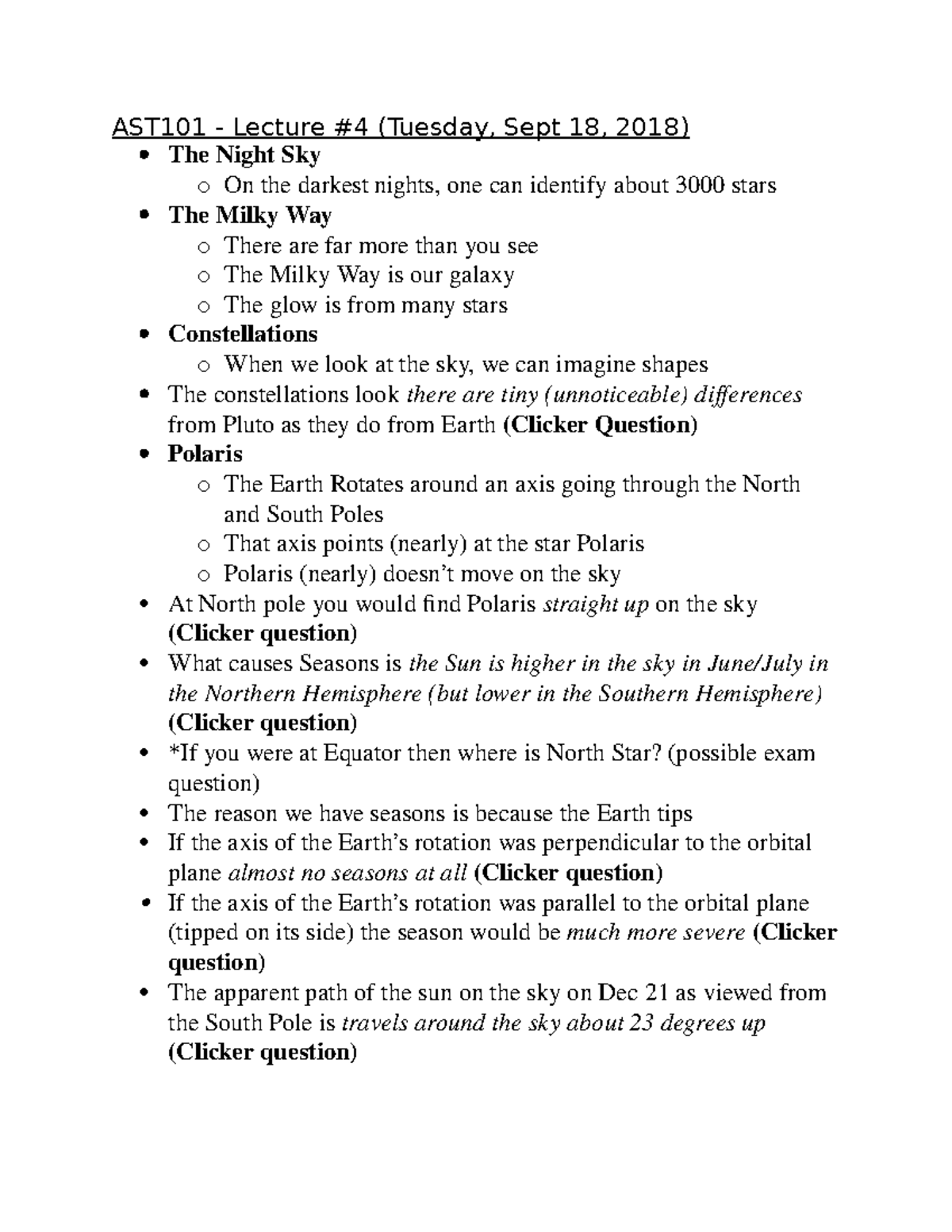AST101 - lec #4 - Ast101H1 - U of T - Studocu