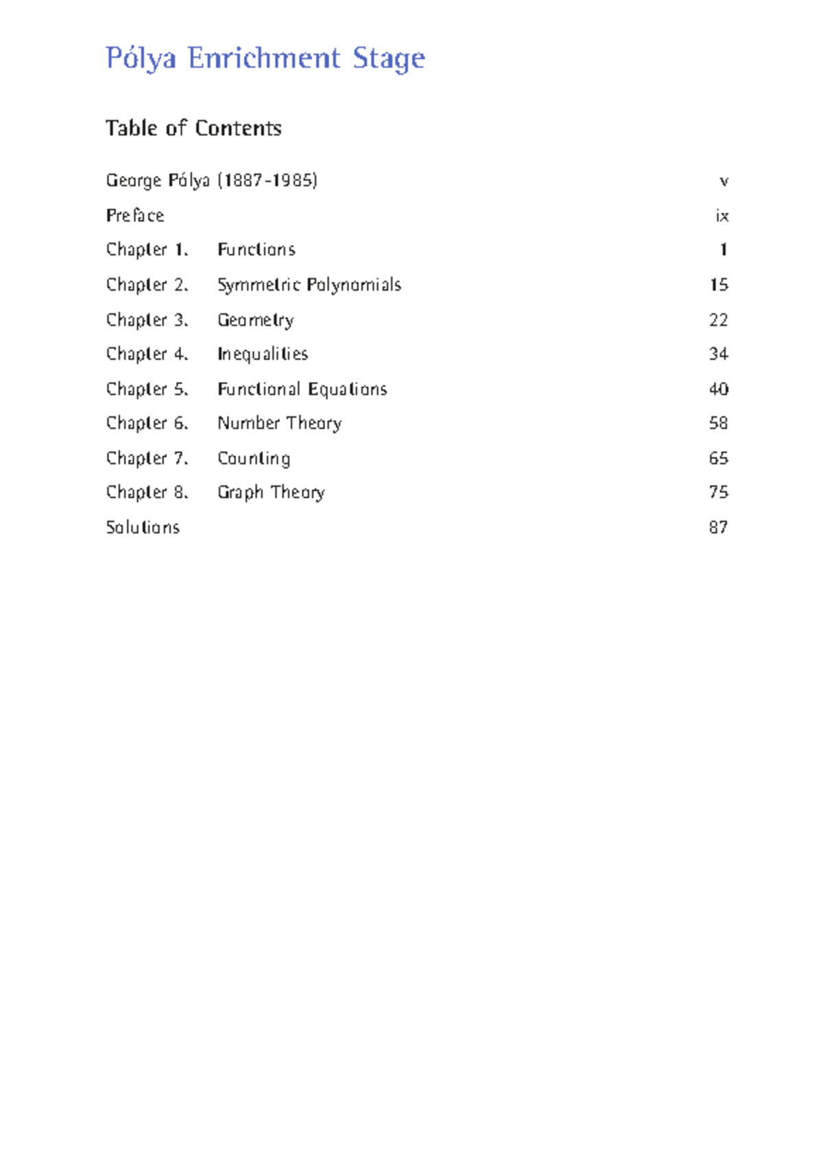 Enrichment Polya problem excerpt - Pólya Enrichment Stage Table of ...