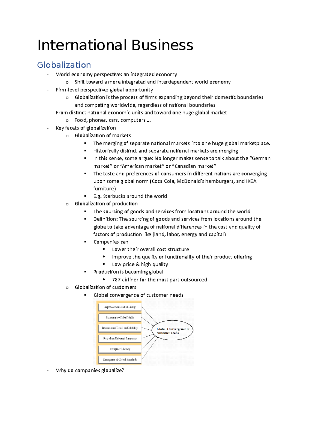International business midterm 1 - International Business Globalization ...