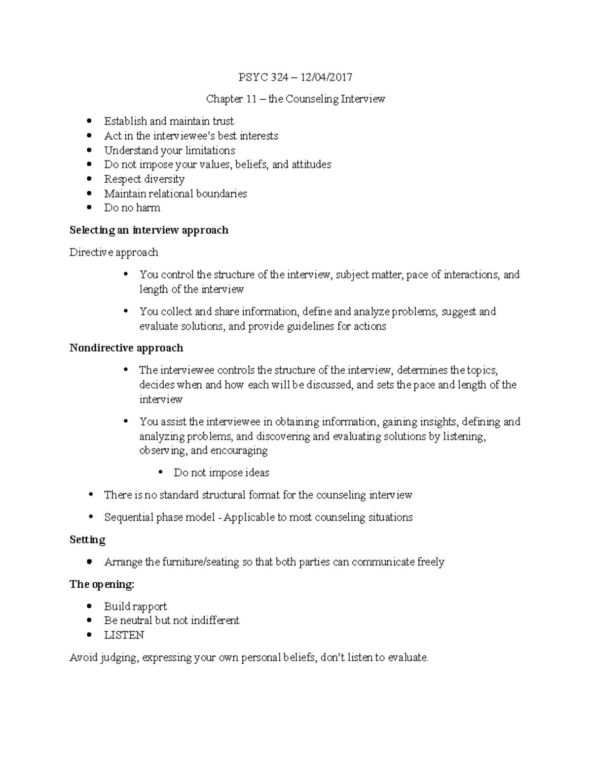 PSYC 324-6967, 12.04.2017 , Rudow - PSYC 324 – 12/04/ Chapter 11 – the ...