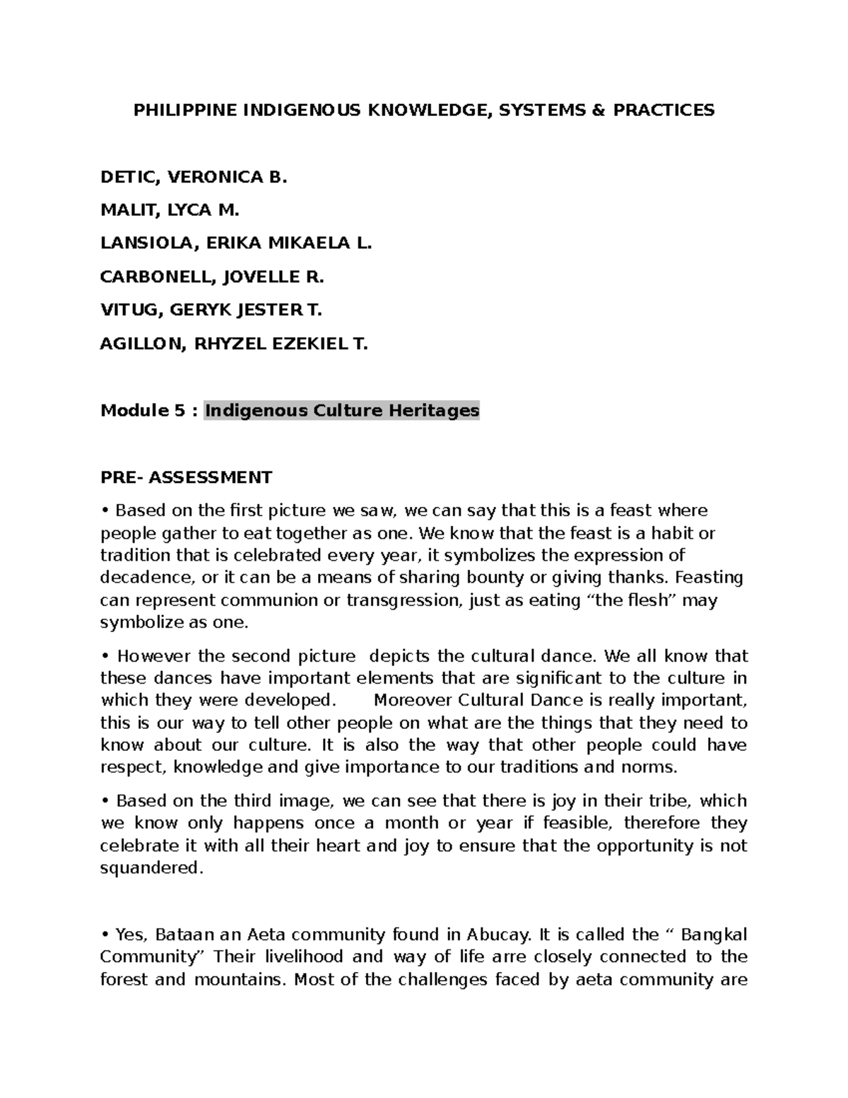 Module 5 - PHILIPPINE INDIGENOUS KNOWLEDGE, SYSTEMS & PRACTICES DETIC ...