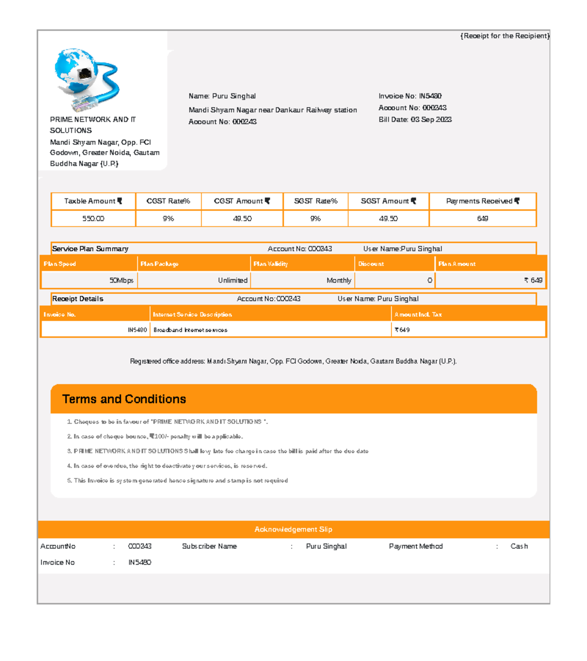 Internet Invoice - Not imp - PRIME NETWORK AND IT SOLUTIONS Mandi Shyam ...