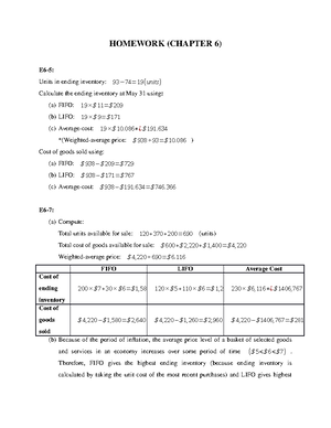 Homework Chapter 9 - Introduction to Accounting - HOMEWORK – CHAPTER 9 ...