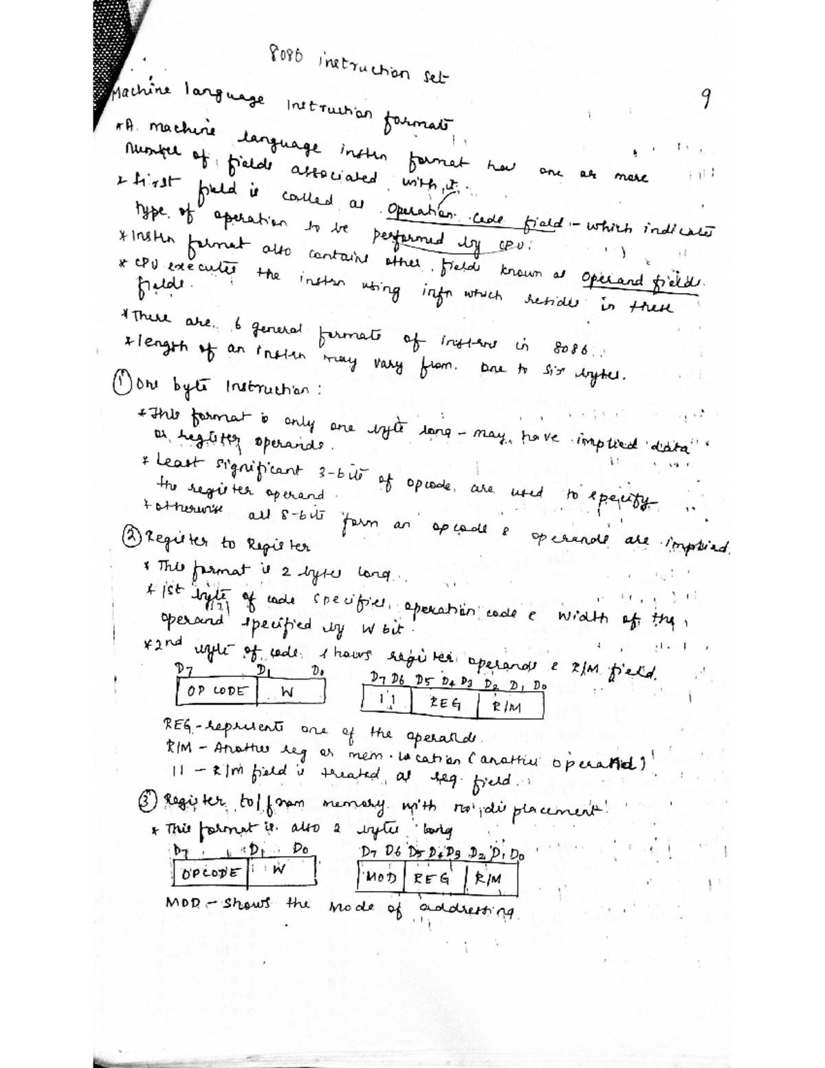 8086 Addressing Modes - Lecture notes 1 - Microprocessor and ...
