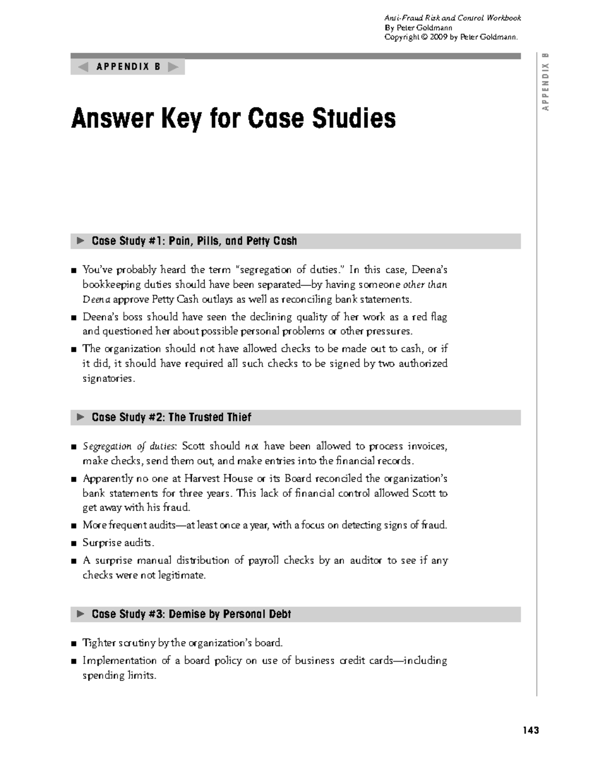 Anti‐Fraud Risk and Control Workbook - 2012 - Goldmann - Answer Key for ...