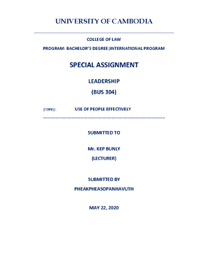 Assignment - Land registration in Cambodia - UNIVERSITY OF CAMBODIA - Studocu