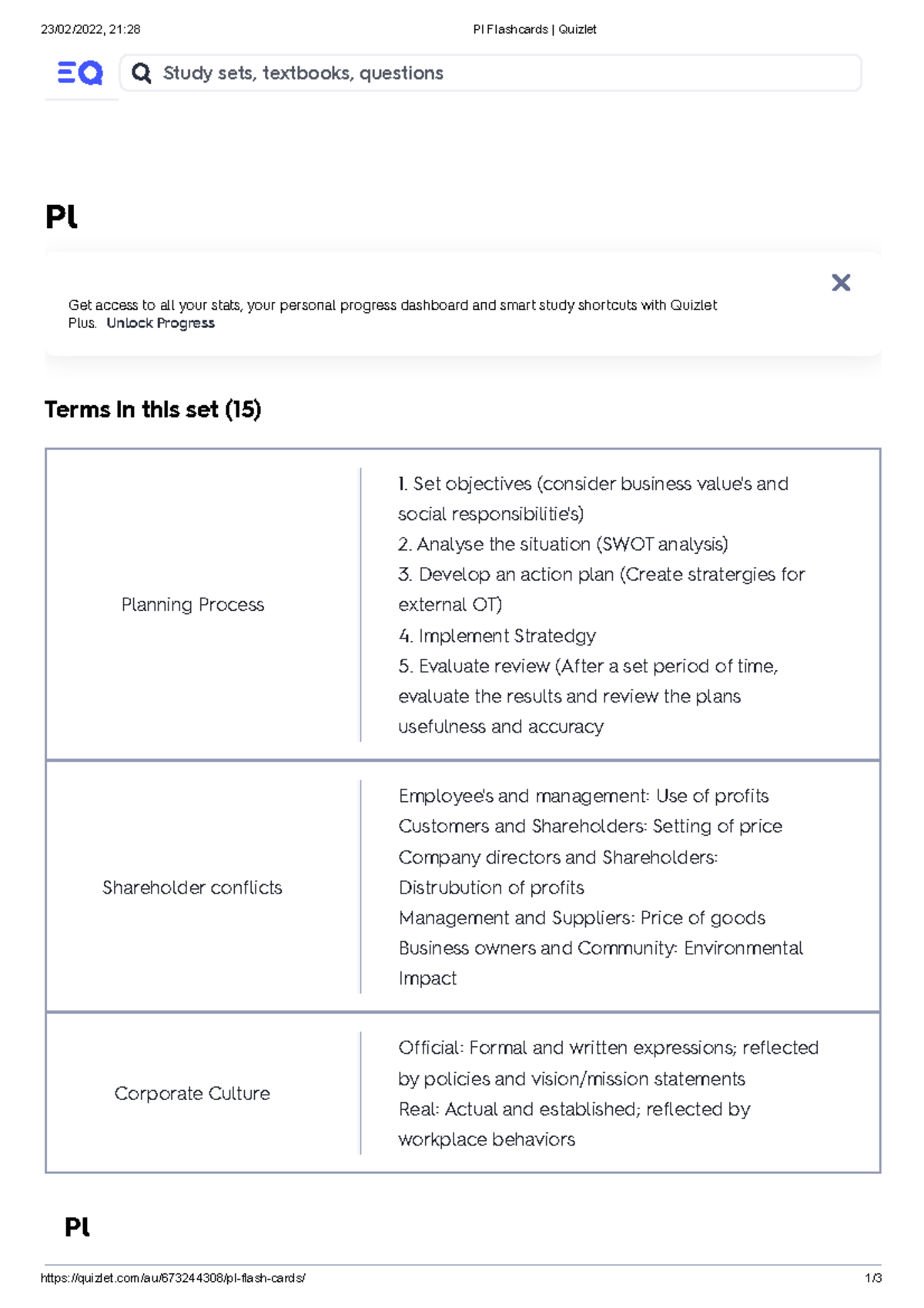Pl Flashcards Quizlet - Notes from VCE prep - 23/02/2022, 21:28 Pl ...