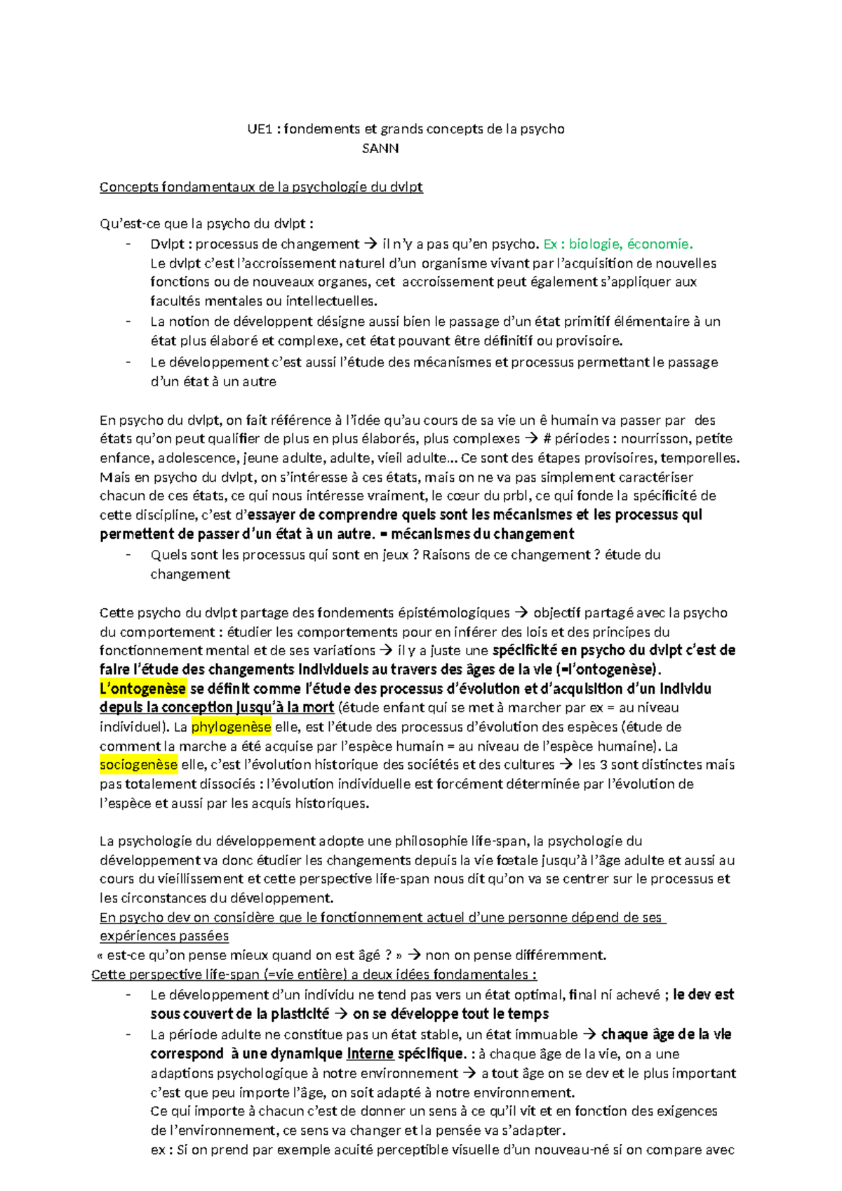 UE1 Coralie Sann - UE1 : fondements et grands concepts de la psycho ...
