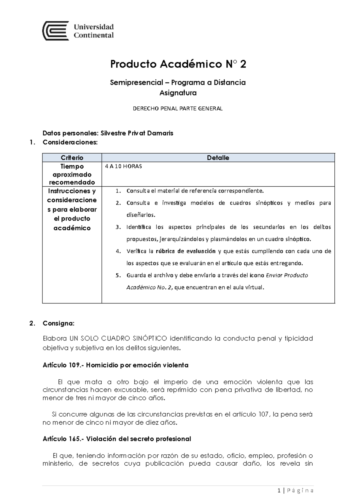 PA2 Elaborar cuadro sinóptico 2021 20 - Tipo Rúbrica - Producto Académico N° 2 Semipresencial ...