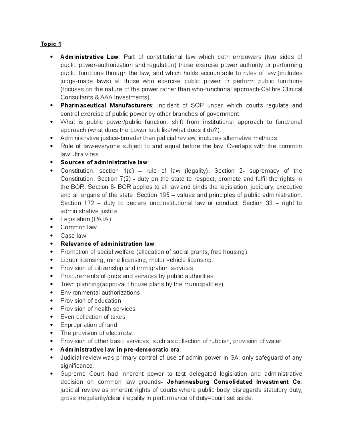 Administrative Law Topic 1-6 - Topic 1 Administrative Law: Part of ...