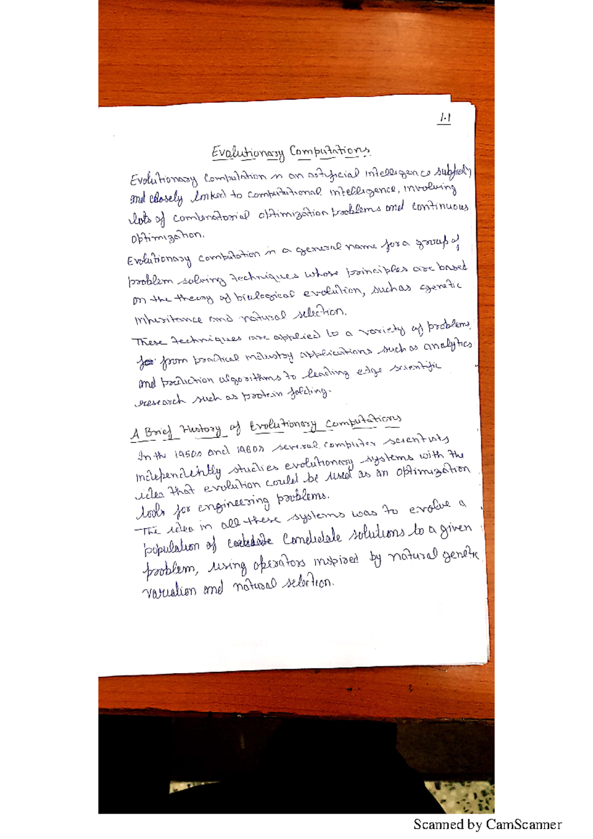 Evo unit 1 notes - Solution - Intelligent Control - Studocu