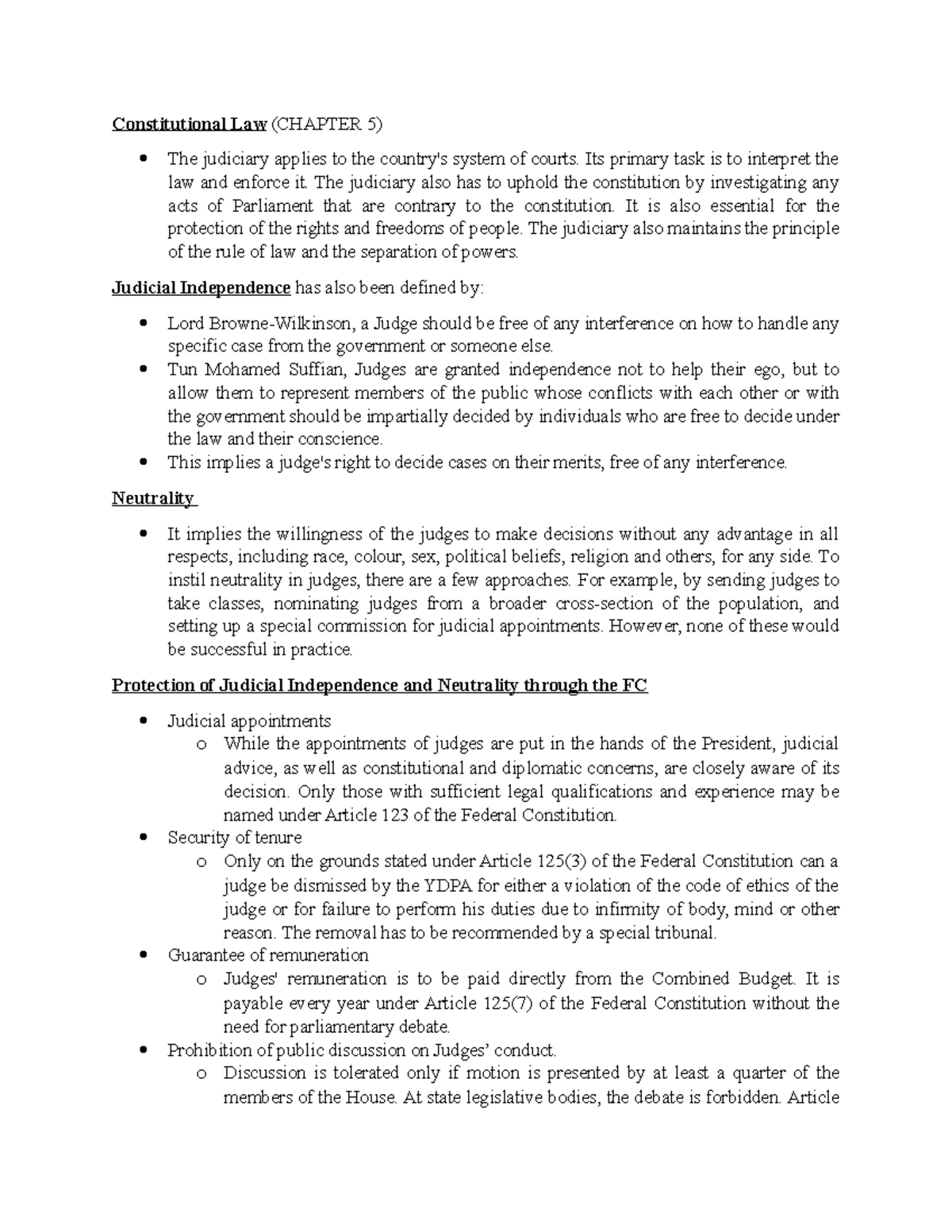 Constitutional Law ( Chapter 5) - Constitutional Law (CHAPTER 5) The ...