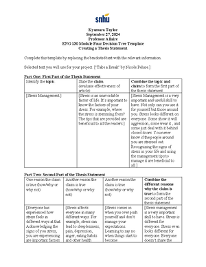 ENG 130 Module Four Preliminary Introduction Template completed word ...