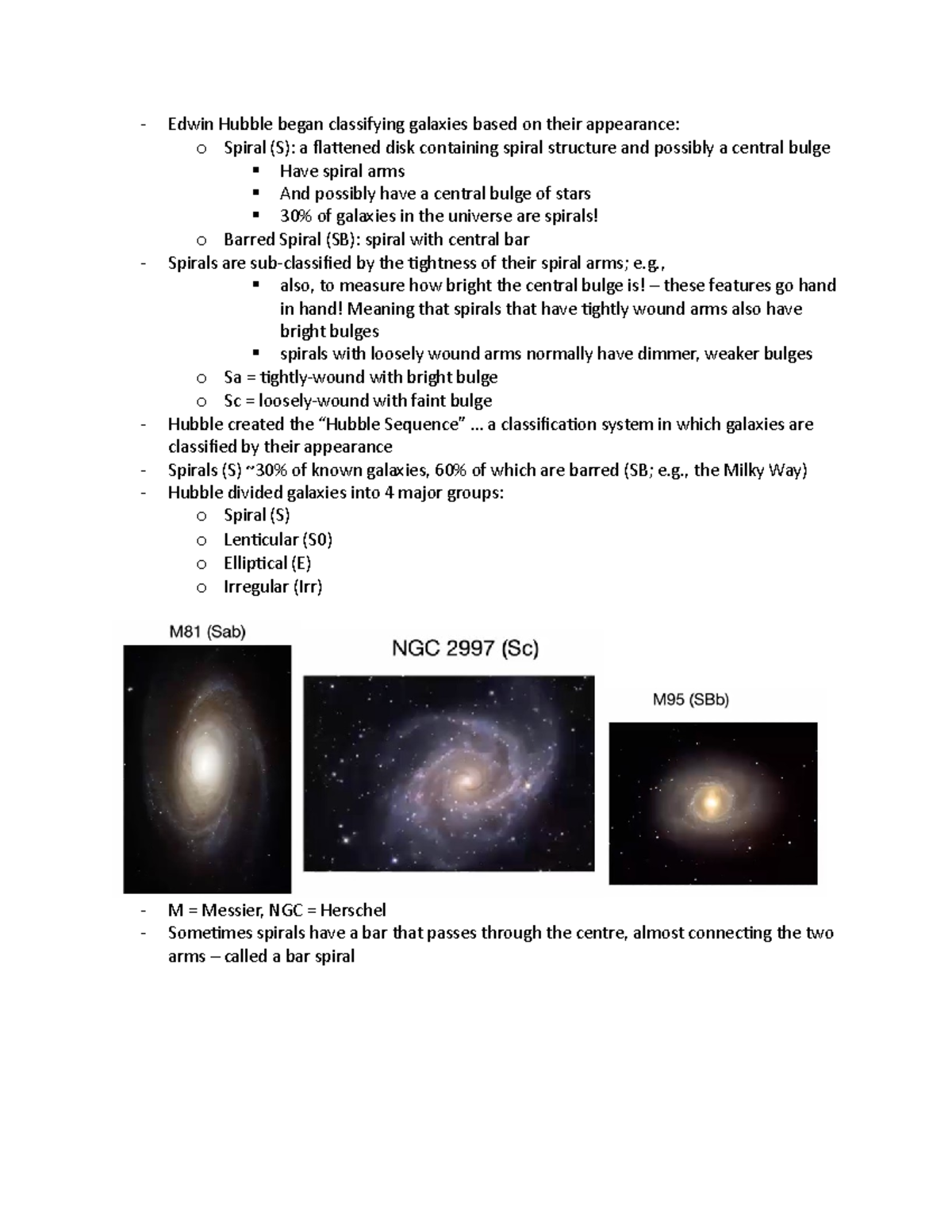 PART 7 - Classifying Galaxies - Edwin Hubble began classifying galaxies ...