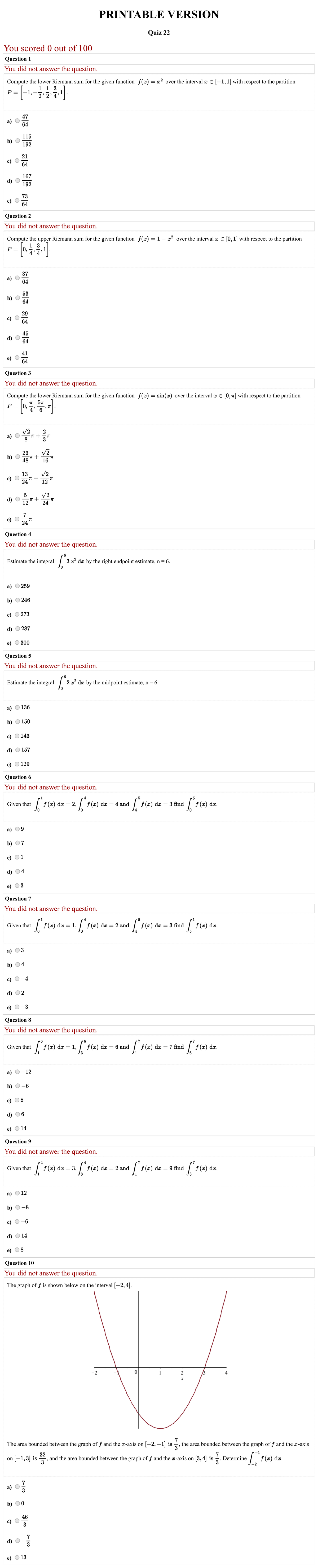 Quiz 22 - Notes and test prep - PRINTABLE VERSION Quiz 22 You scored 0 ...