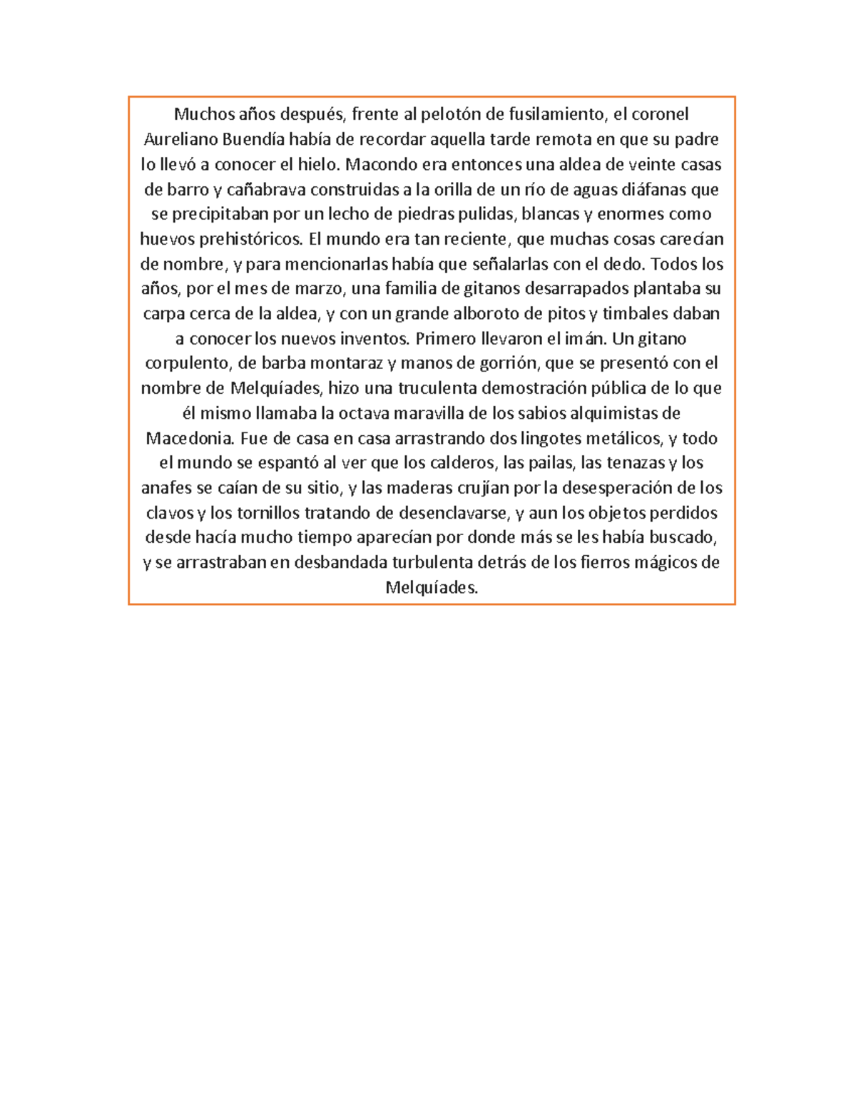 100 años de soledad - Muchos años después, frente al pelotón de ...
