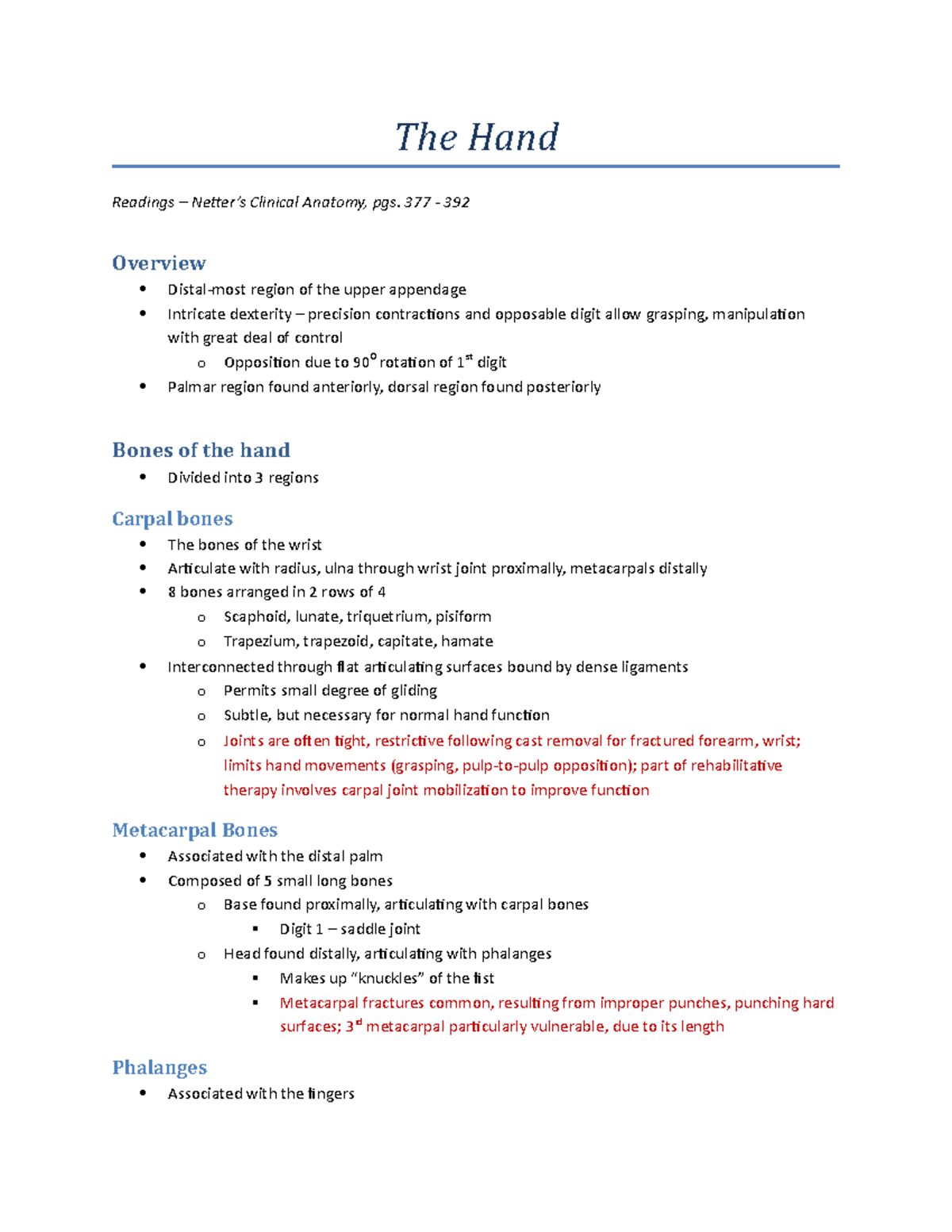 The Hand- Bones, Fascia and Compartments - The Hand Readings – Netter’s ...