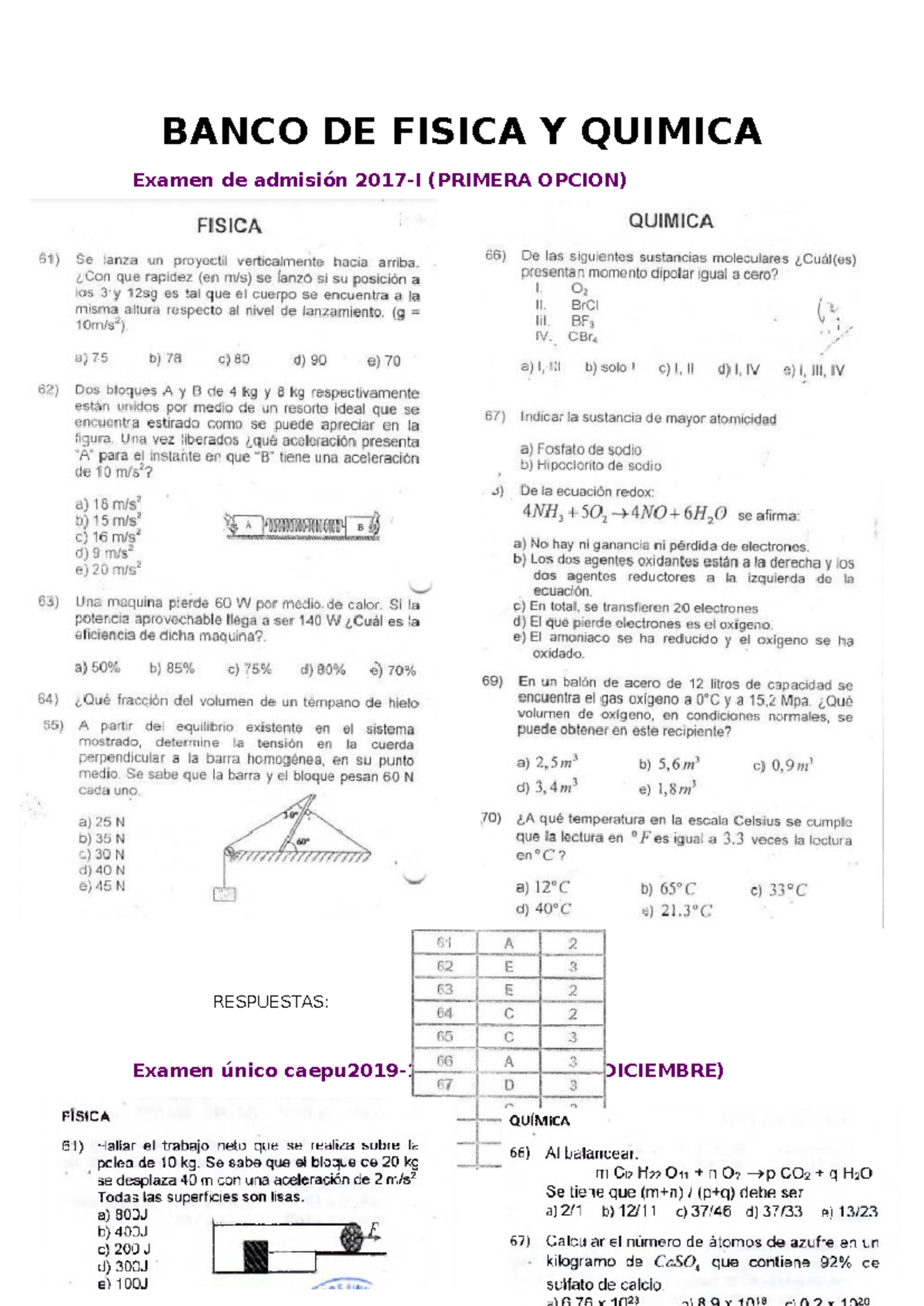Banco DE Fisica Y Quimica - Química elemental - BANCO DE FISICA Y ...