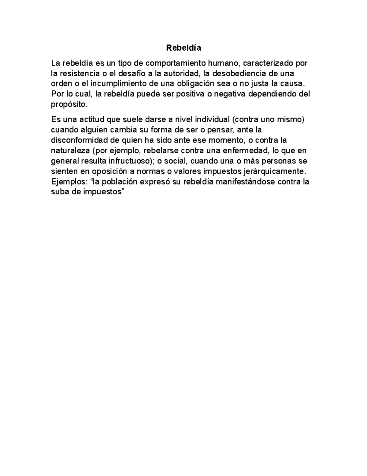 Concepto Rebeldía - XD - Rebeldía La rebeldía es un tipo de ...