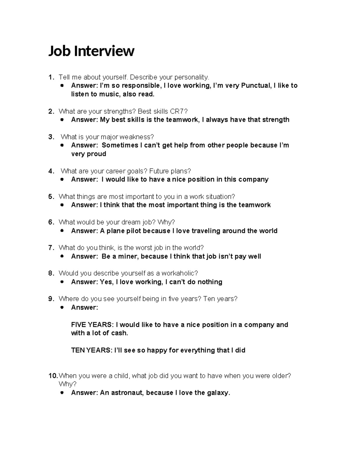 Evidence #3 - Entrevista ingles - Job Interview Tell me about yourself ...