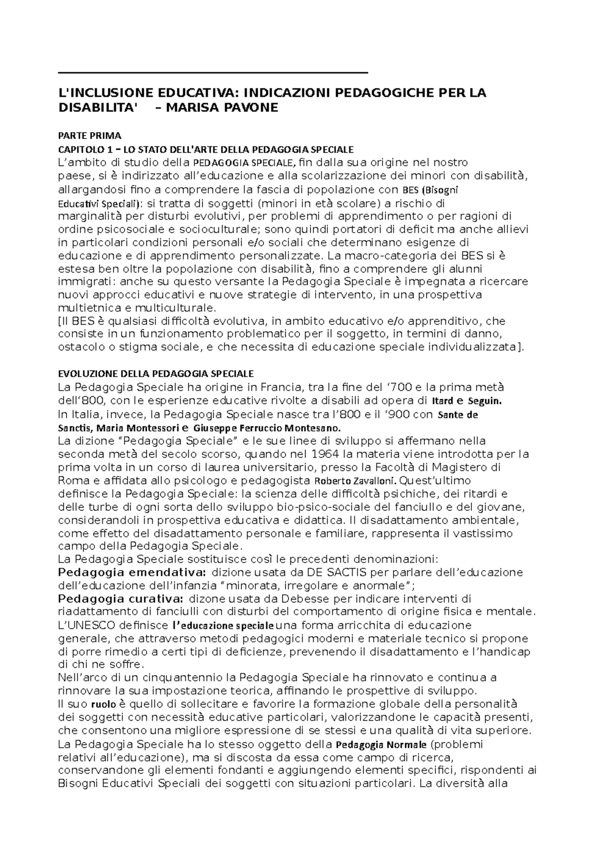 Pedagogia - L'INCLUSIONE EDUCATIVA: INDICAZIONI PEDAGOGICHE PER LA ...