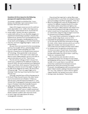 SAT Test 2 CR Passage 4 - Questions 33-42 are based on the following ...