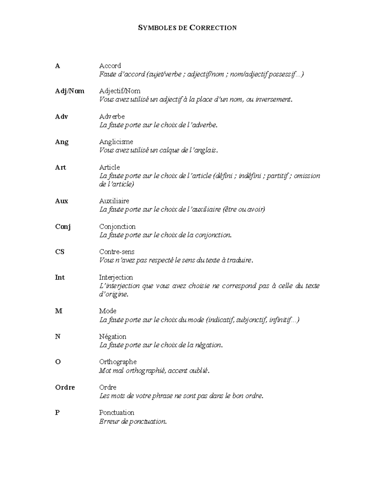 FR1510Symboles 2 1 1 - naabnkJSVbl - SYMBOLES DE CORRECTION A Accord ...