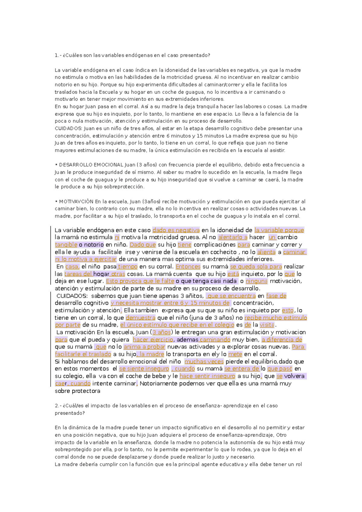 Foro semana 3 - 1.- ¿Cuáles son las variables endógenas en el caso ...