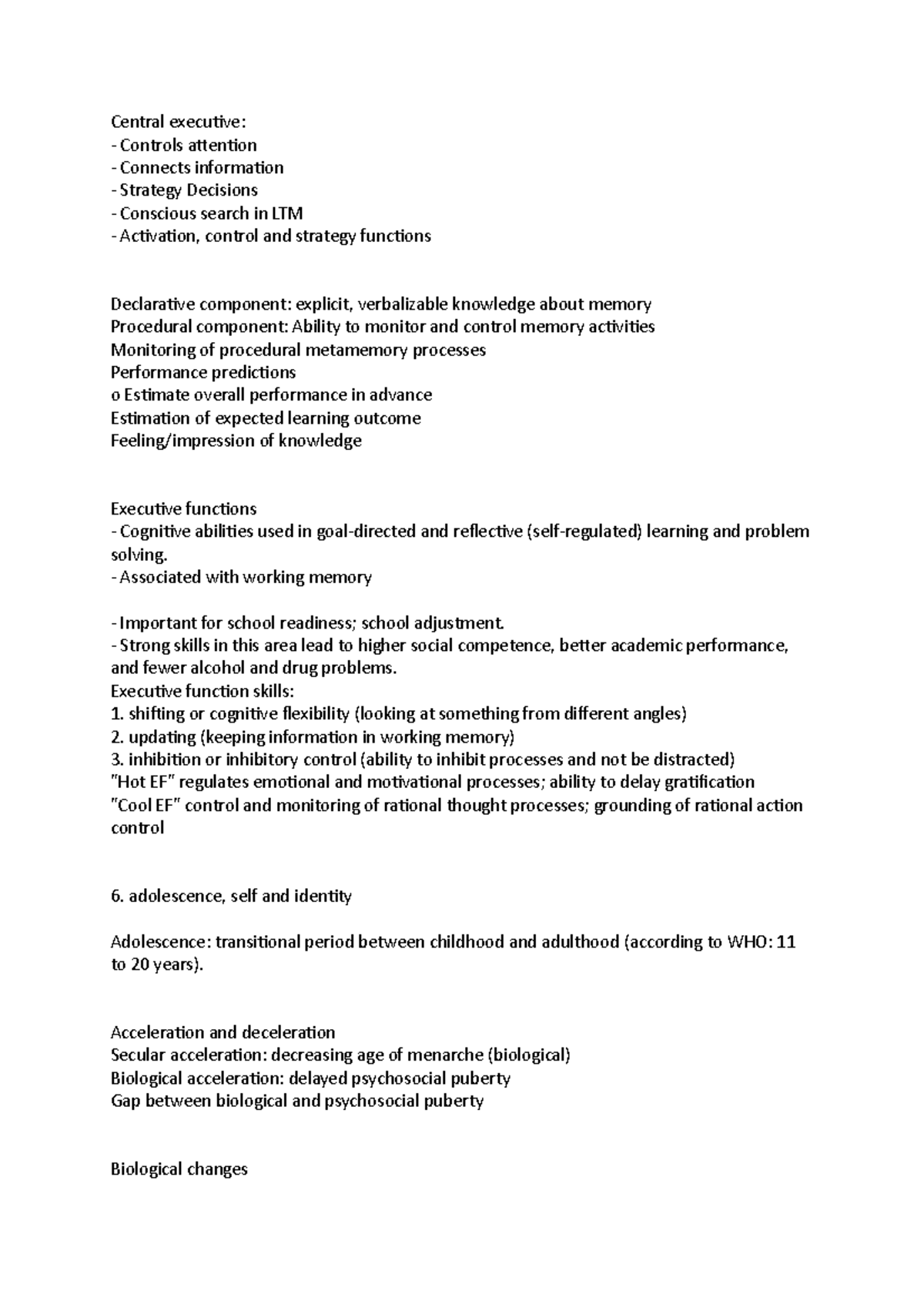 Central executive - Abnormal Psychology - Central executive: Controls ...