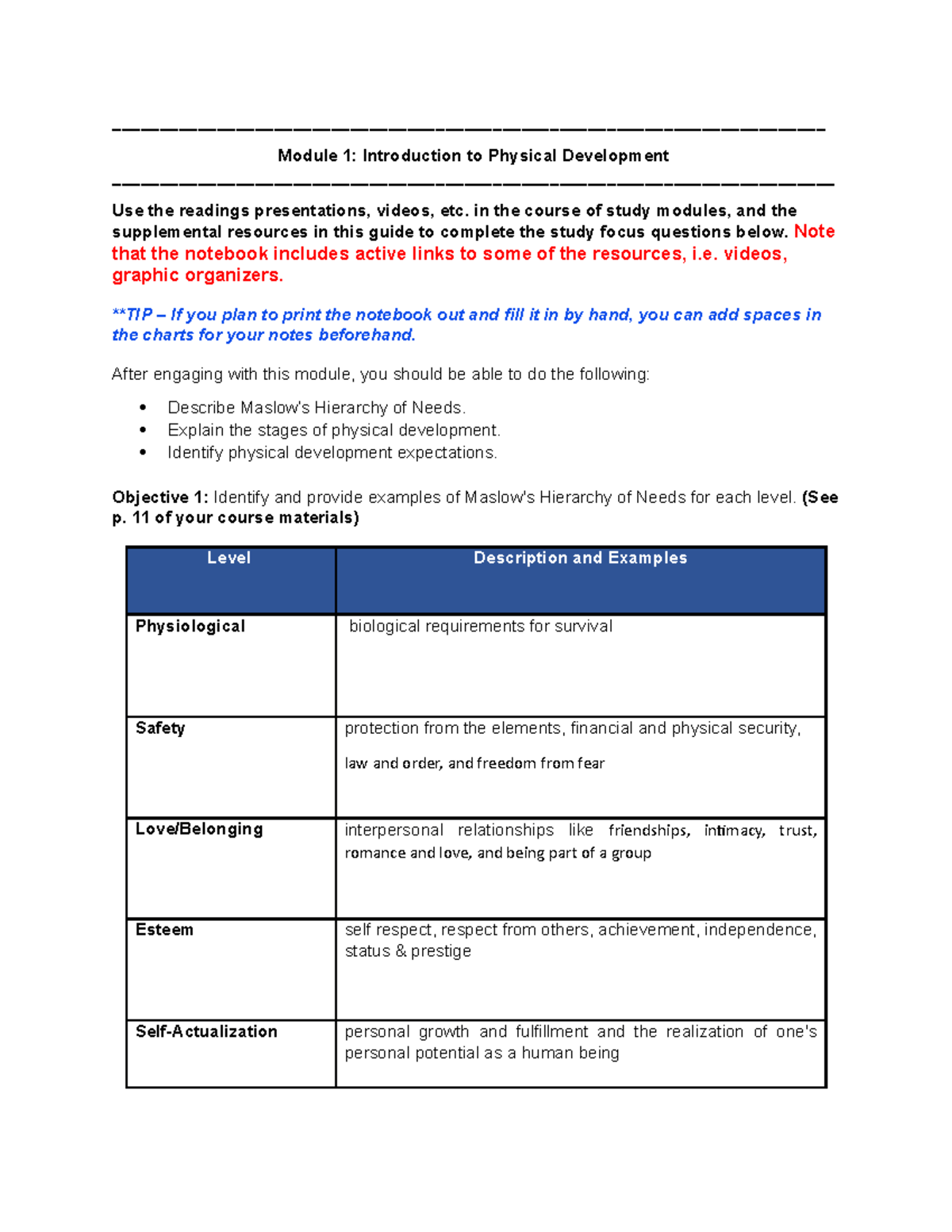Module 1 Notebook - Updated - - Studocu