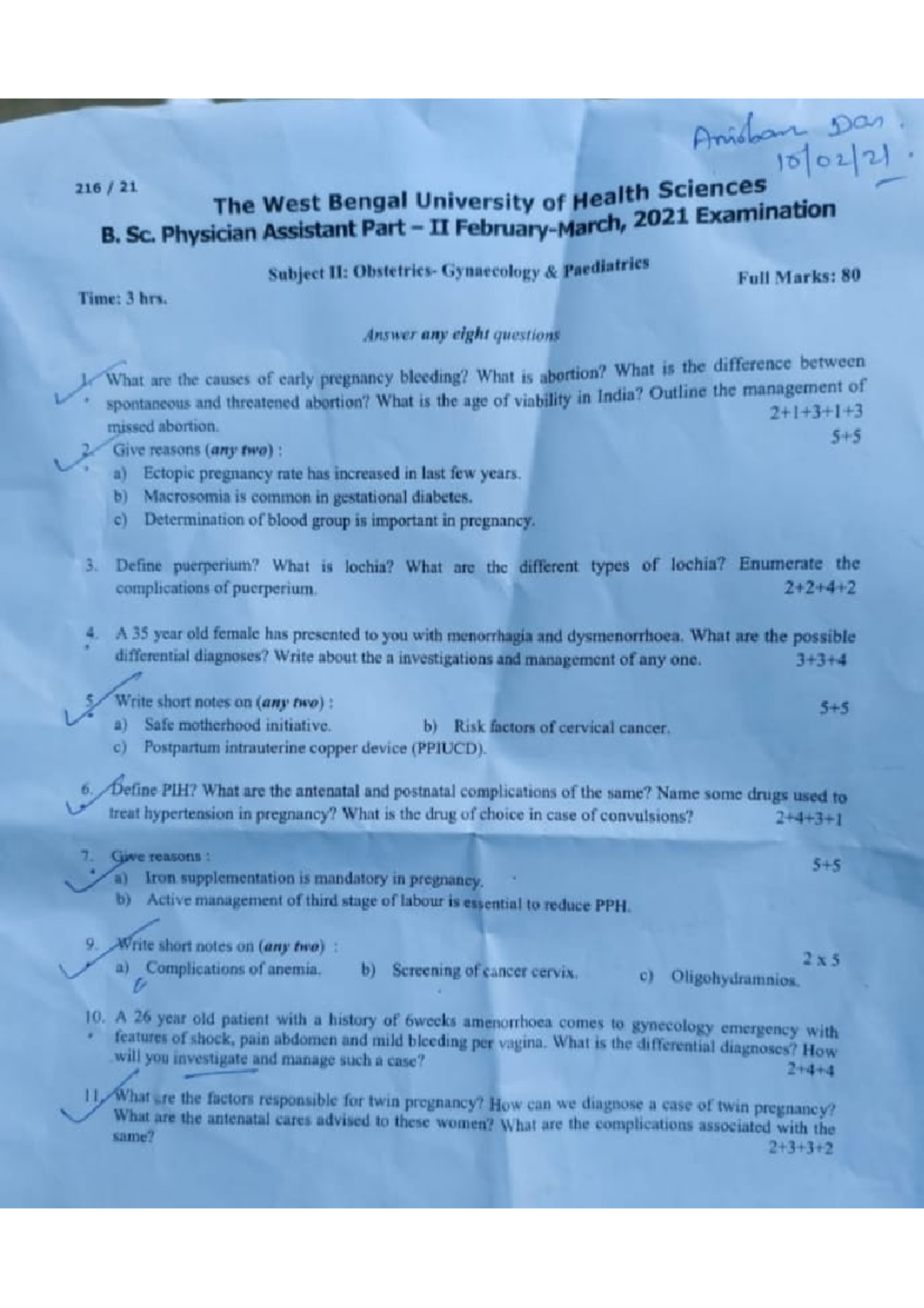 Gyni paper - rfyrtutrui - Bachelor of physiotherapy - Studocu