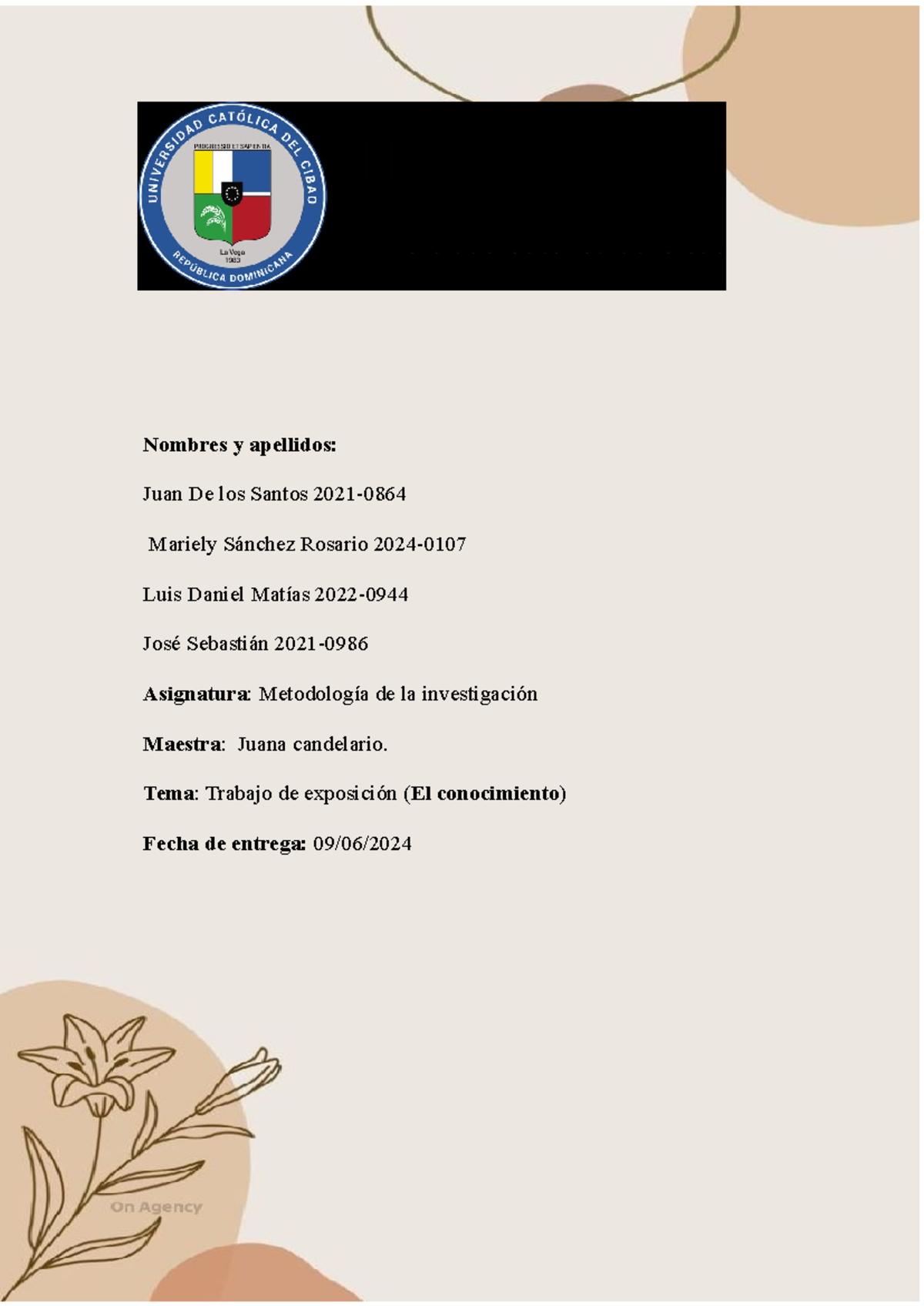 Documento 1 - ....... - Nombres y apellidos: Juan De los Santos 2021 ...