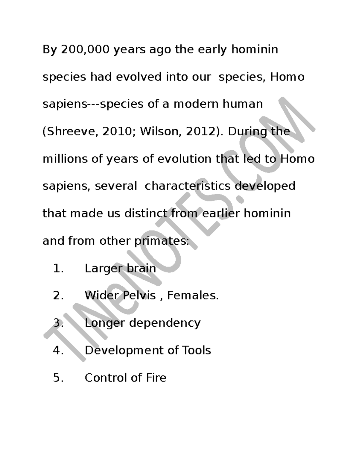 By 200 - Dr. C. Classes lecture notes. - By 200,000 years ago the early ...