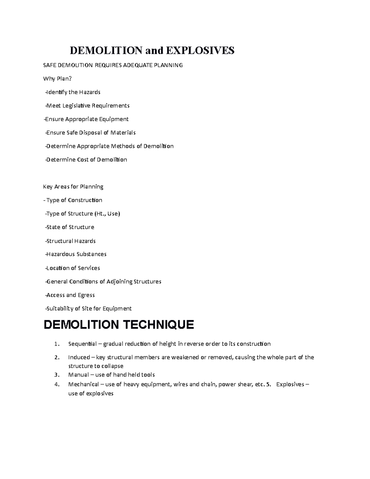 Demolition and Explosives - DEMOLITION and EXPLOSIVES SAFE DEMOLITION ...