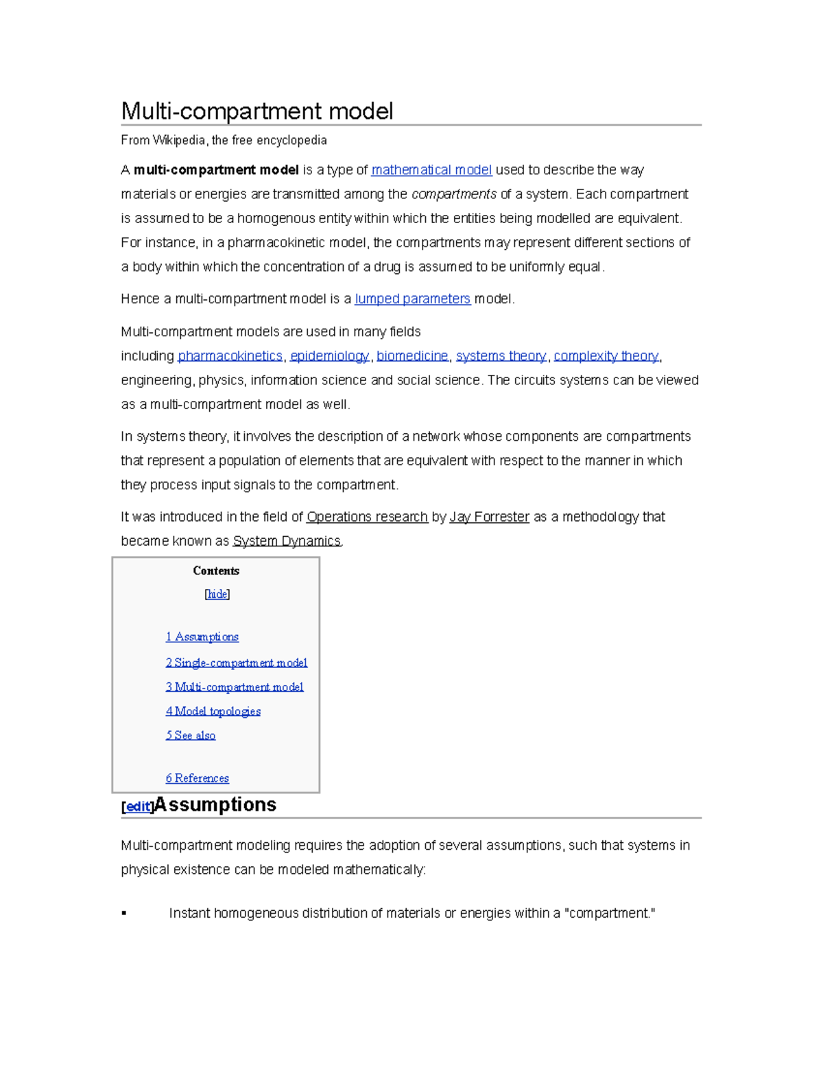 Multi compartmental - Models in pharmacokinetics - Multi-compartment model From Wikipedia, the ...