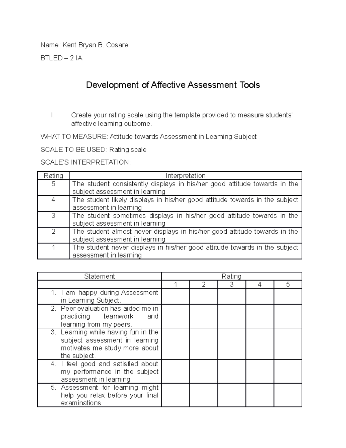 Cosare Chapter 6 EDUC7 - Name: Kent Bryan B. Cosare BTLED – 2 IA ...