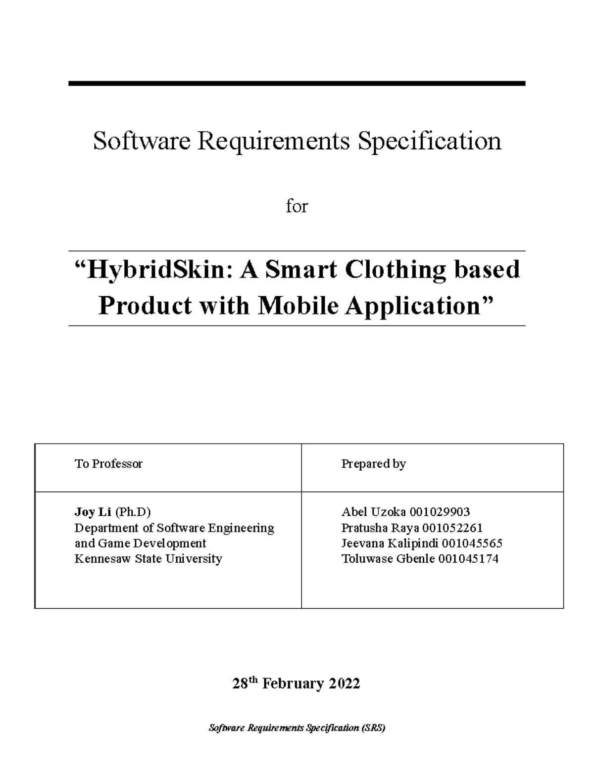 Deliverable #1 SRS for Healthy Lifestyle - Software Requirements ...