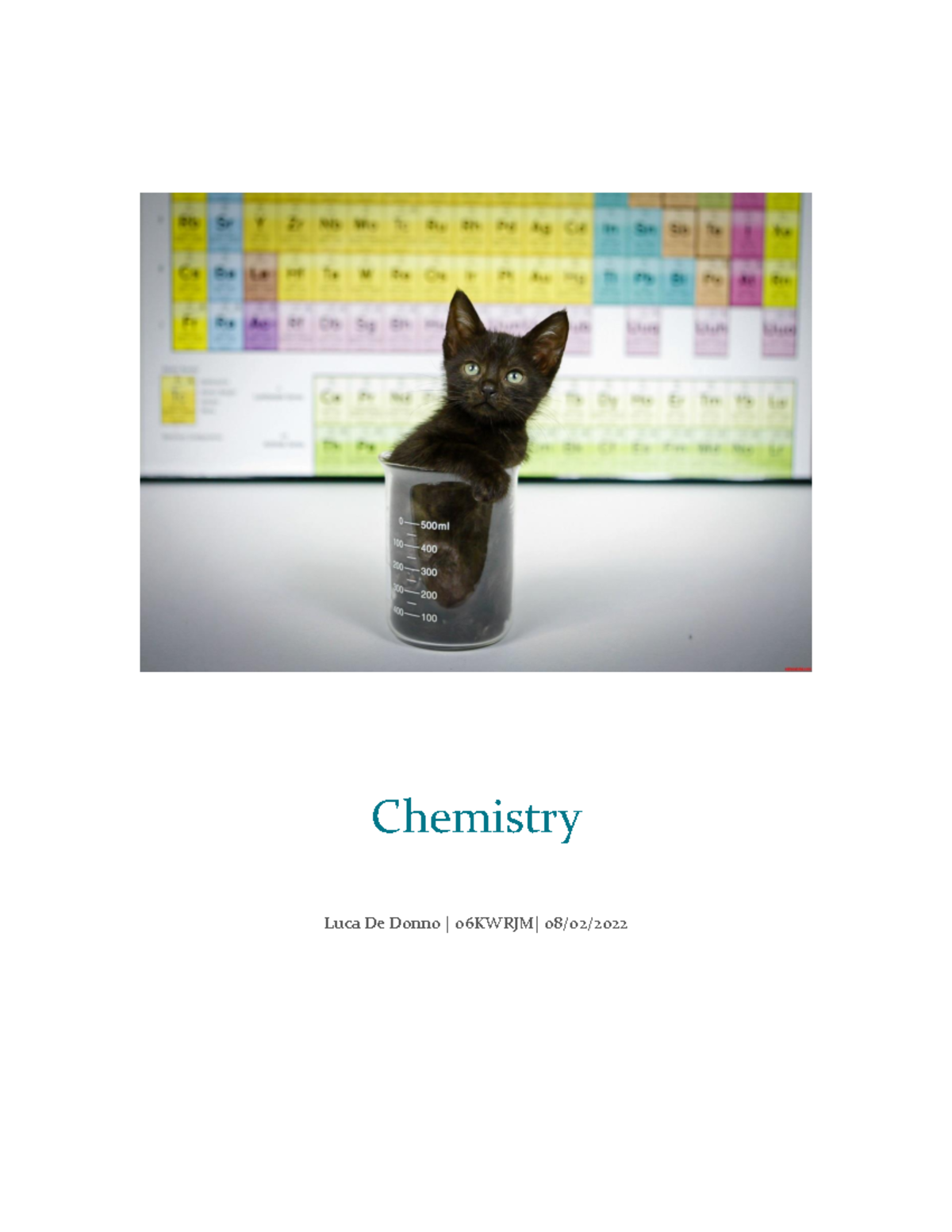 Chem - Chemistry course notes - Chemistry Luca De Donno | 06KWRJM| 08 ...