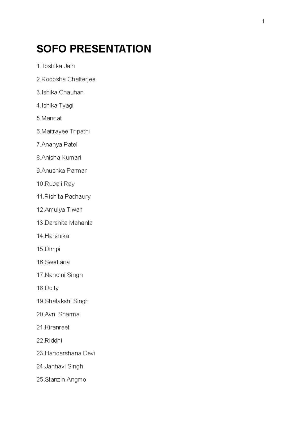 So Fo presentation-2 - sofo - 1 SOFO PRESENTATION 1 Jain 2 Chatterjee 3 Chauhan 4 Tyagi 5 6 ...