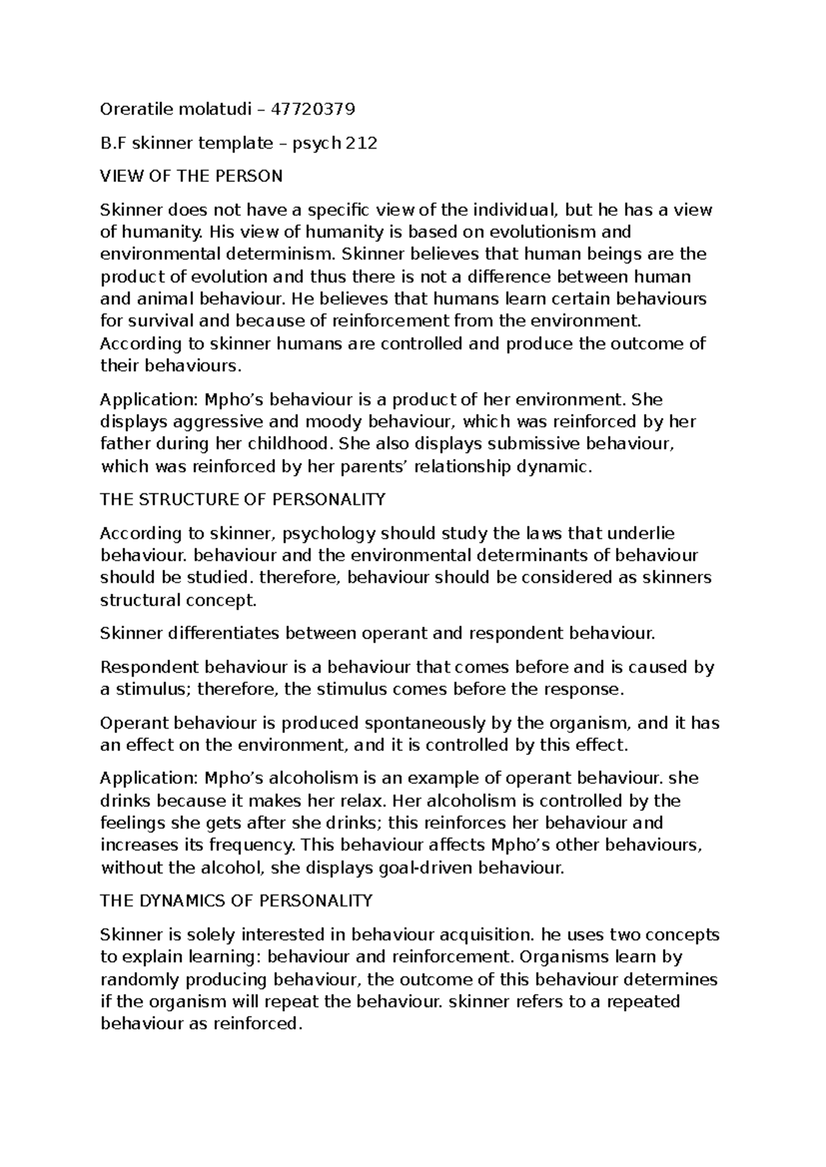 Su5 temp - Oreratile molatudi – 47720379 B skinner template – psych 212 ...