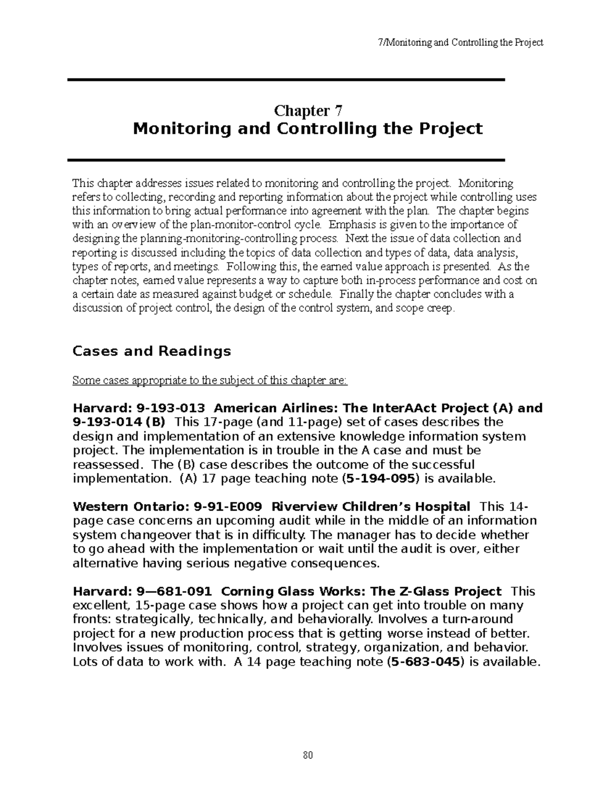 TB Monitoring and OCntrolling Porjects Essay - Chapter 7 Monitoring and Controlling the Project ...