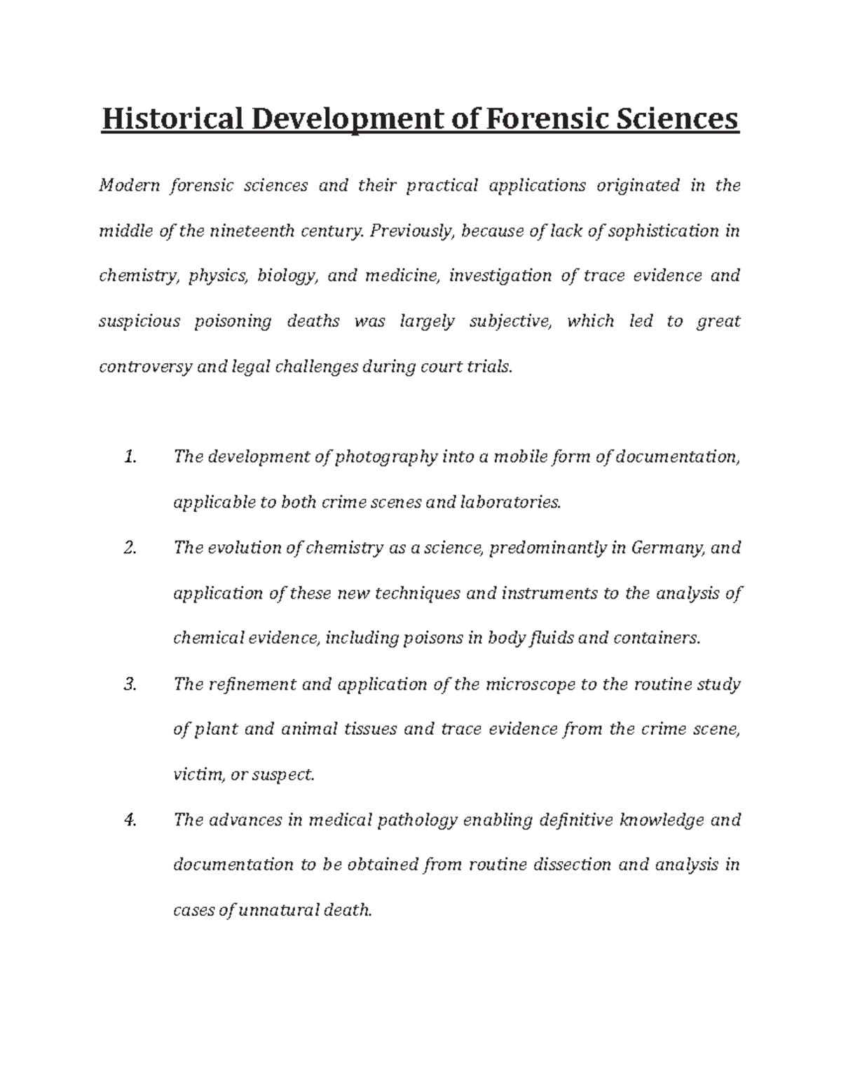 The Historical Development of Forensic Sciences - Historical ...
