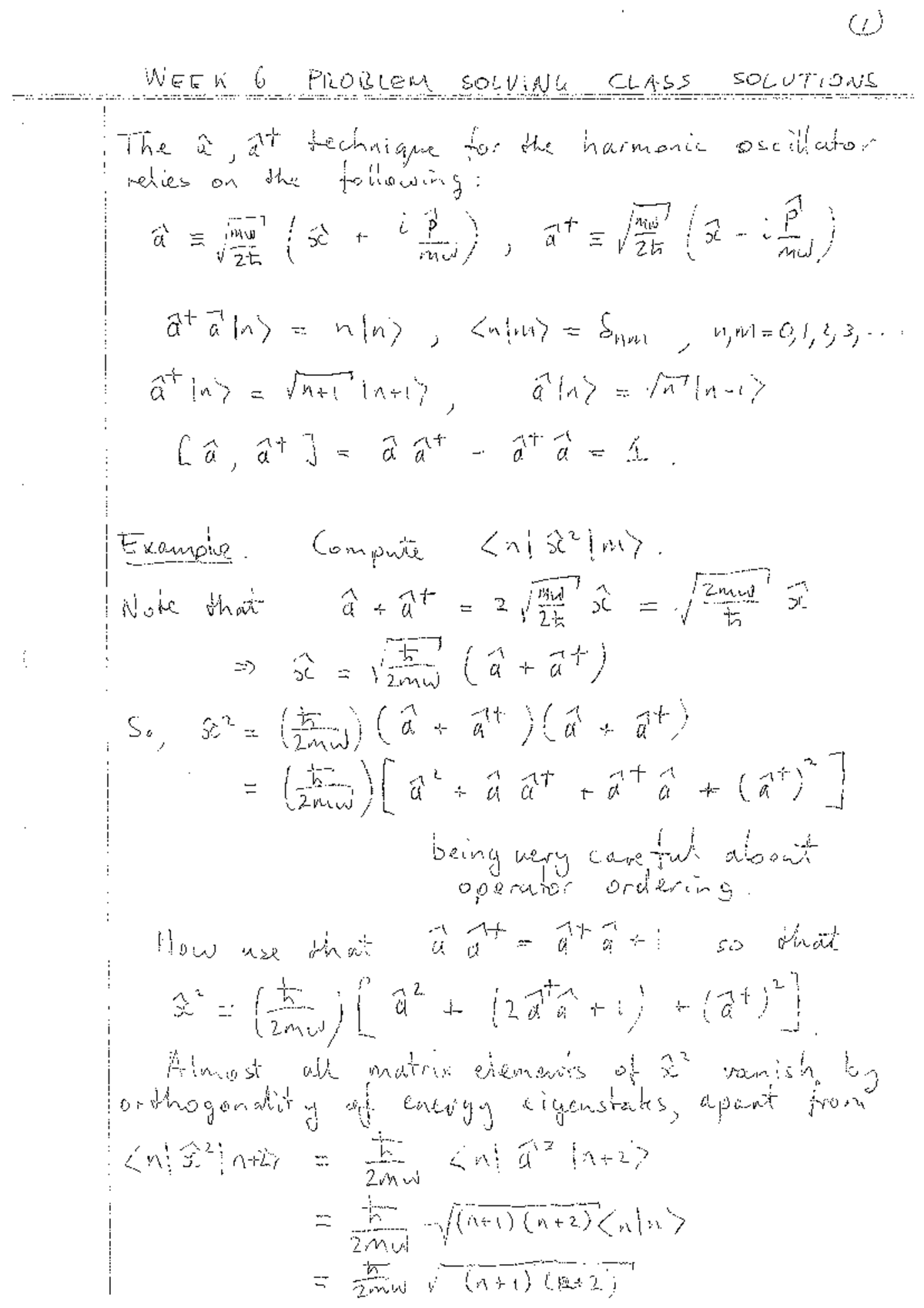 Solutions-week6 - sol - PHYC30018 - Studocu