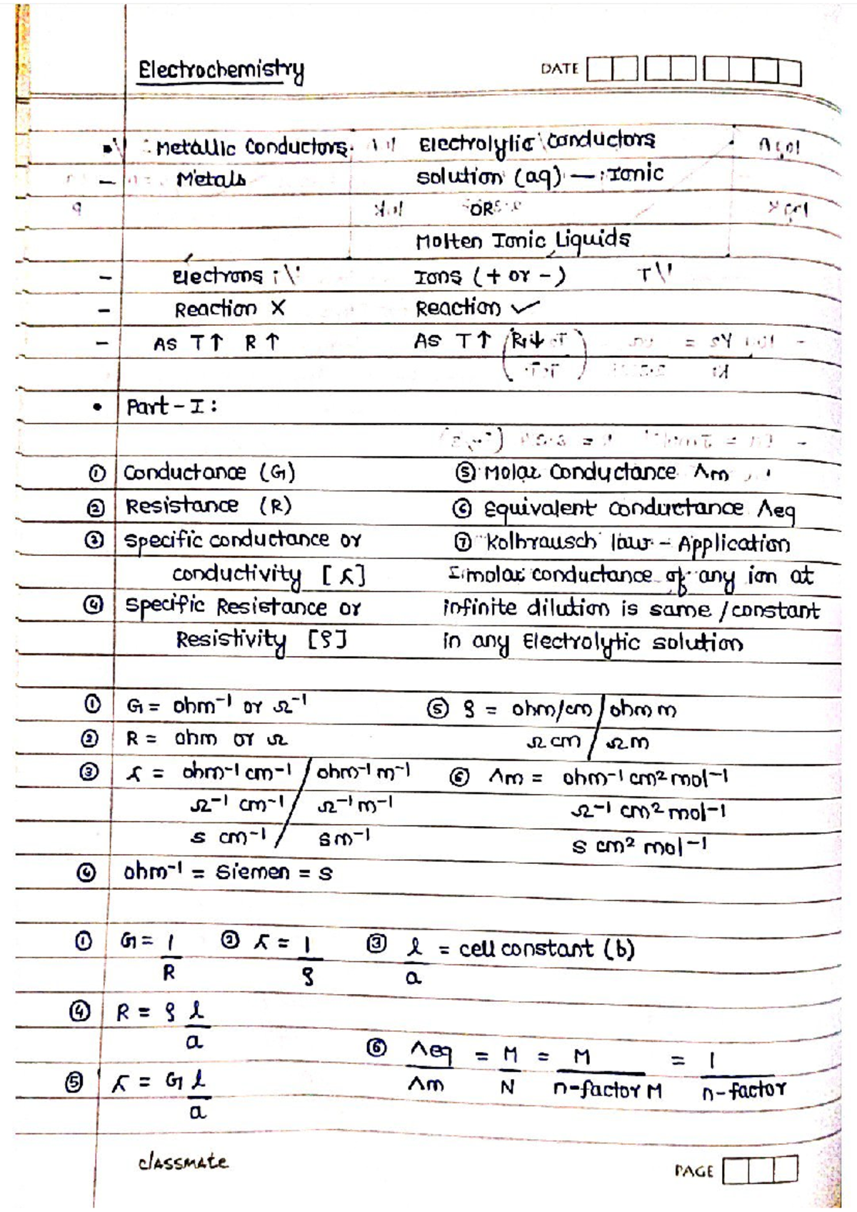Electrochemistry Class 12 Chemistry Topper's Short Notes For Jee ...