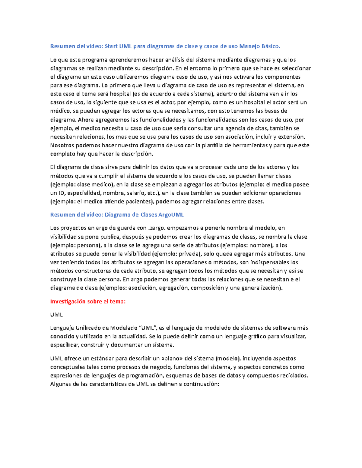 UML LENAGUAJE UNIFICADO DE MODELACION ARGO UML Y STAR UML - Resumen del ...