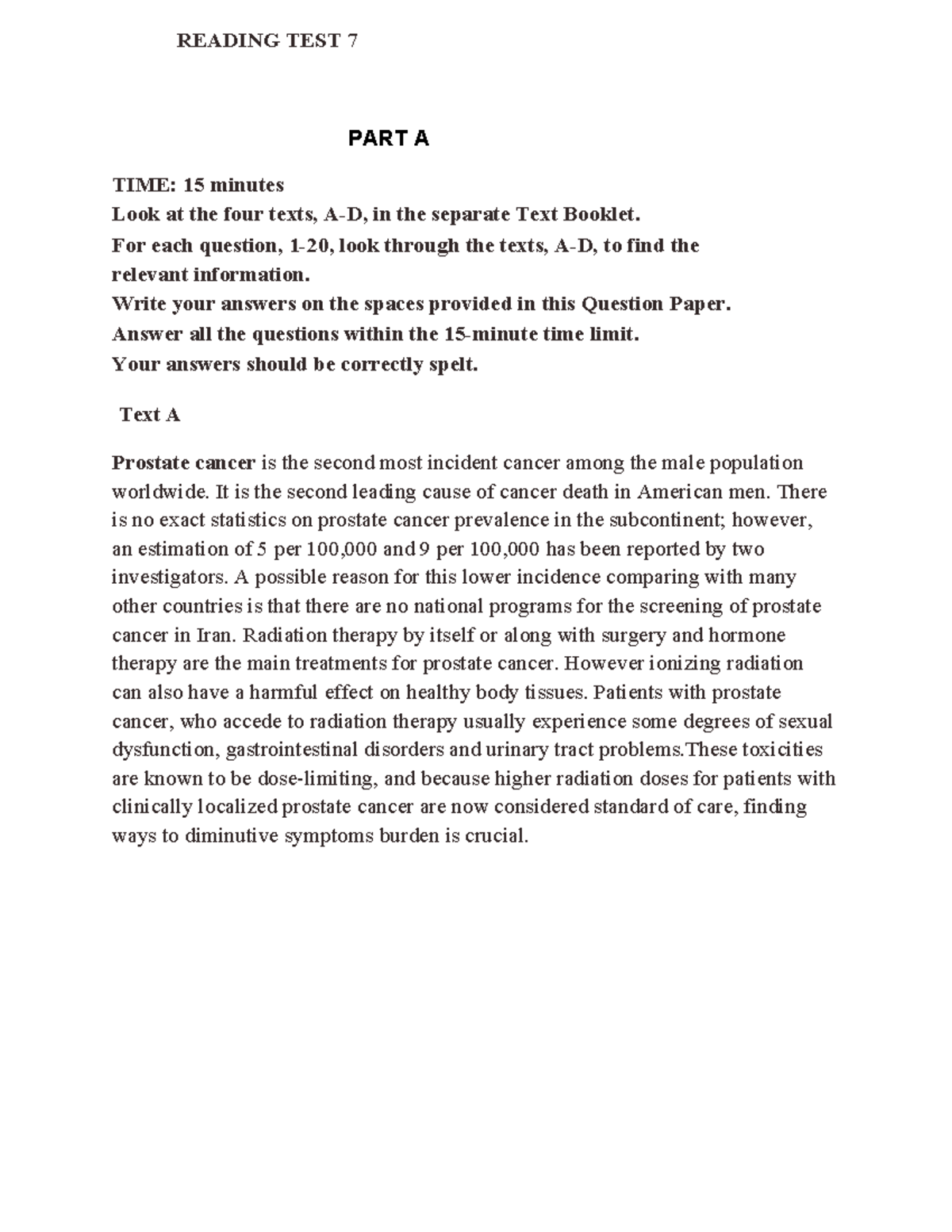 Reading 7 - OET prep - - Studocu