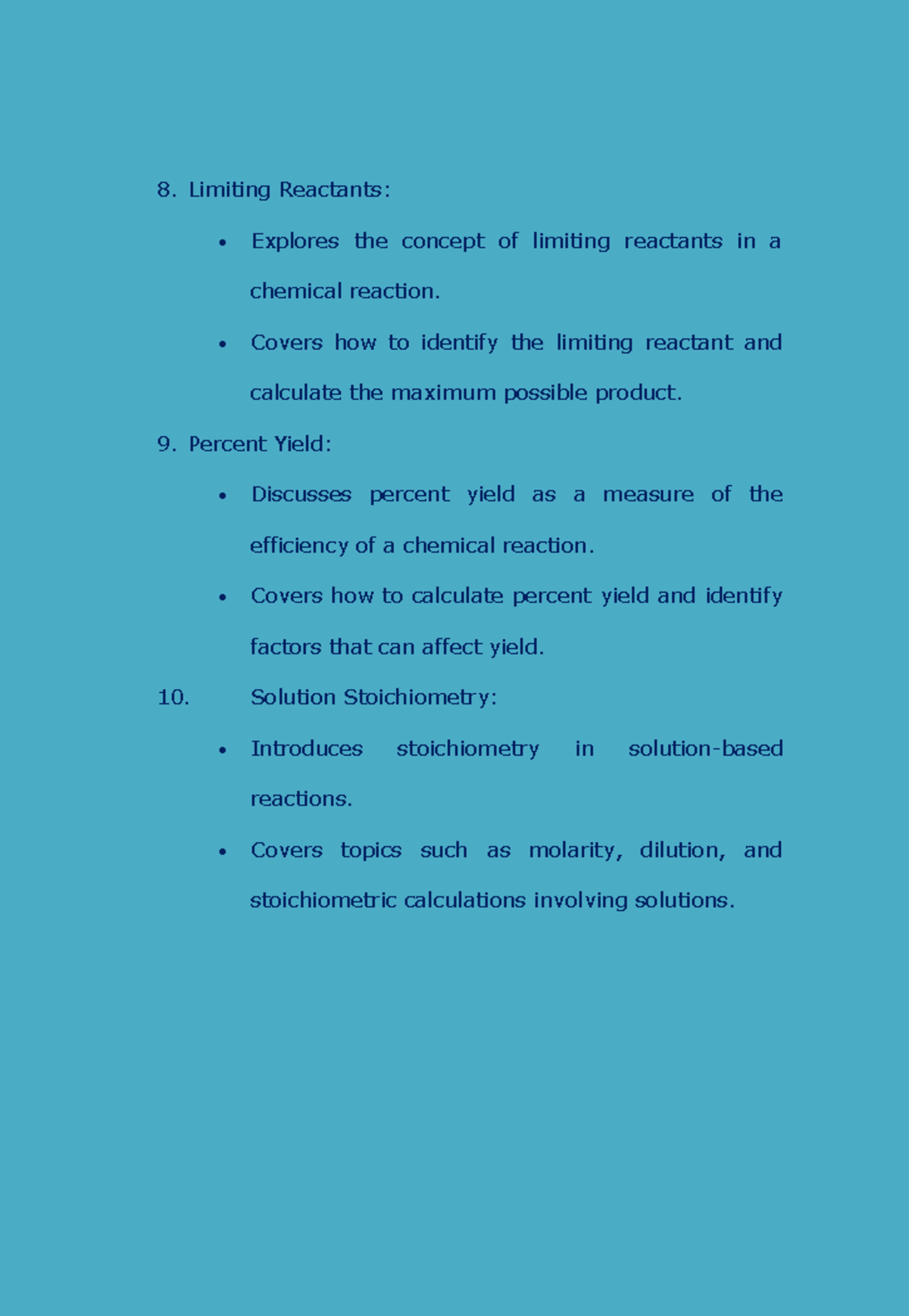 AP Chemistry-6 - AP Chemistry-6 - Limiting Reactants: Explores the ...
