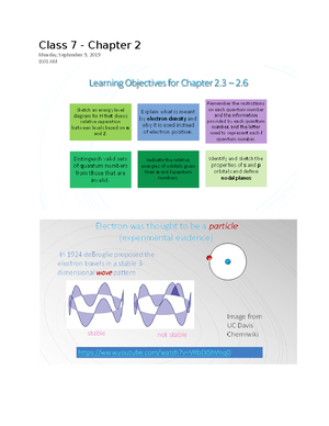 Exam 1 Lecture Notes - Atoms and Moles, Charge and Energy, Atomic ...