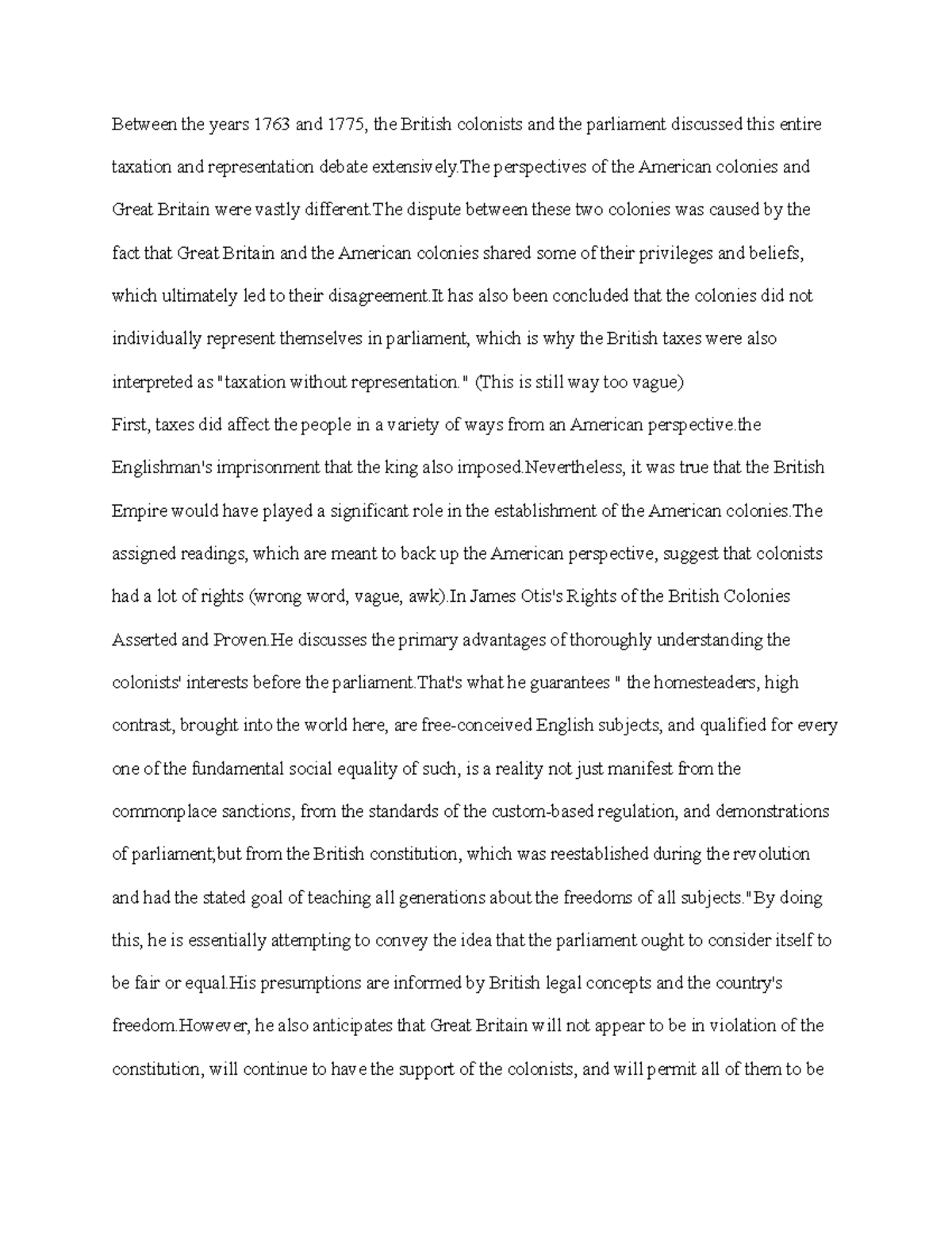 Great Britain and American colonies - Between the years 1763 and 1775 ...